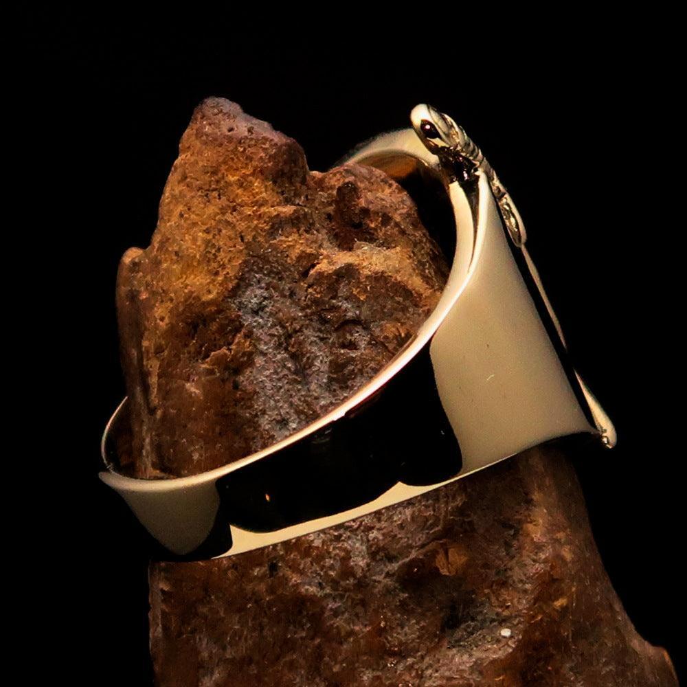 Handcrafted ancient Men's Garuda Ring Black Sterling Silver