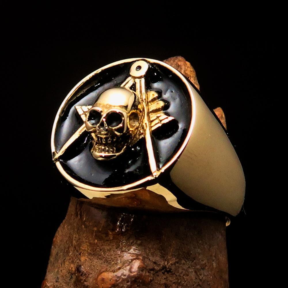 Sterling Silver Men's Pirate Ring Jolly Roger in Blue - Free Shipping